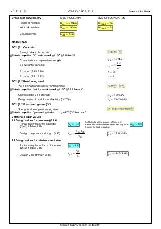 Reinforced concrete Course assignments, 2018 | PDF
