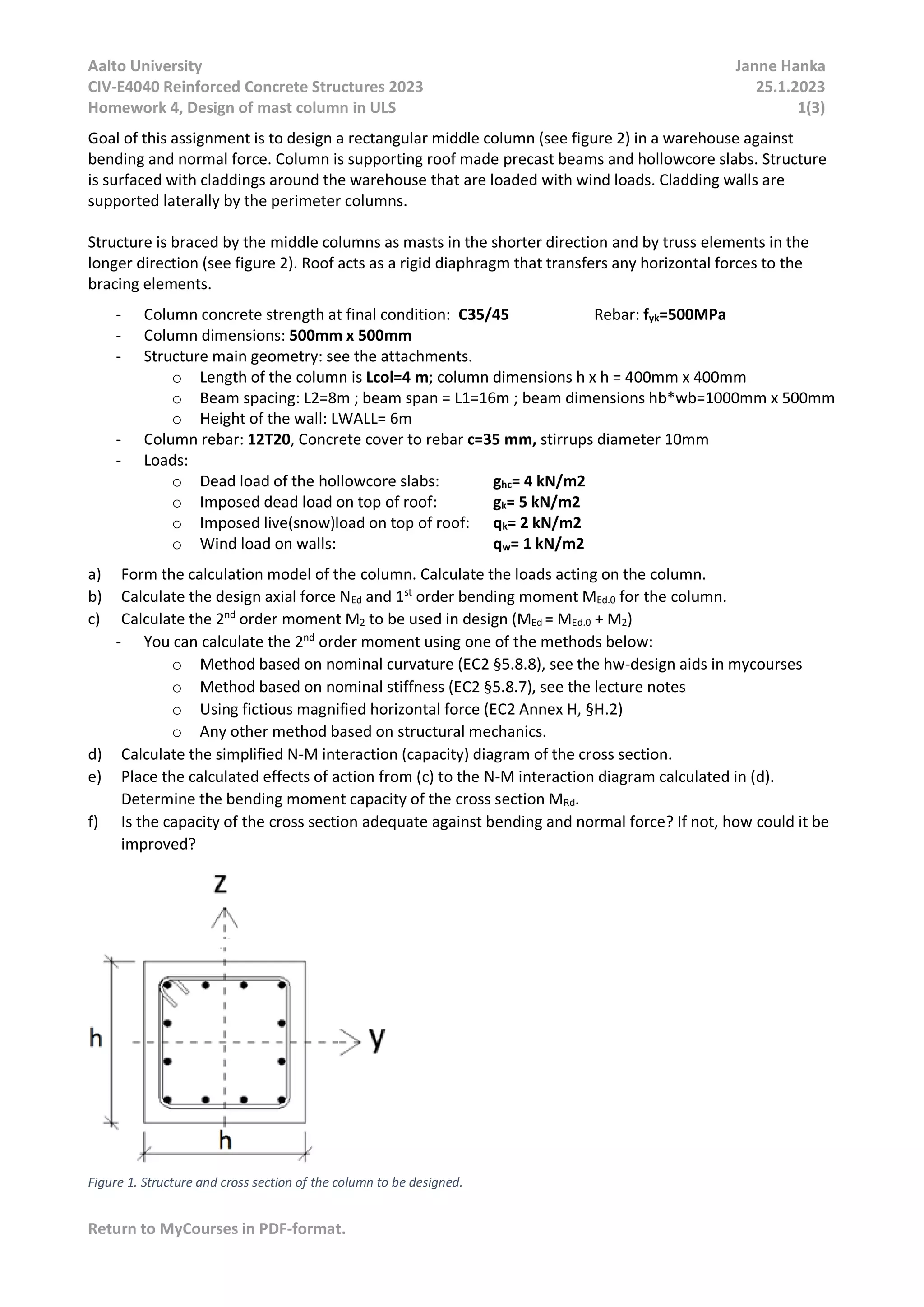 Reinforced concrete Course Assignments, 2023 | PDF | Free Download