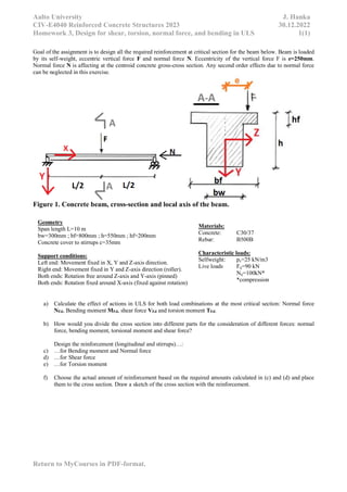 Reinforced concrete Course Assignments, 2023 | PDF