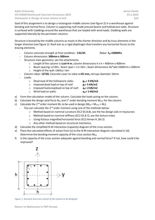 Reinforced concrete Course Assignments, 2023 | PDF