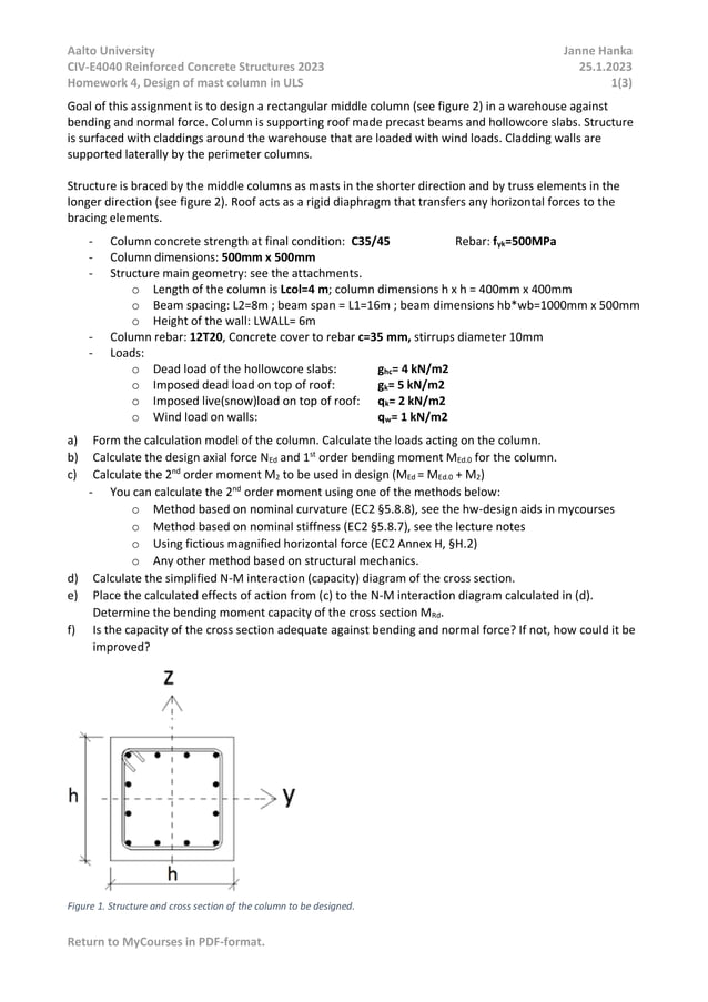 Reinforced concrete Course Assignments, 2023 | PDF