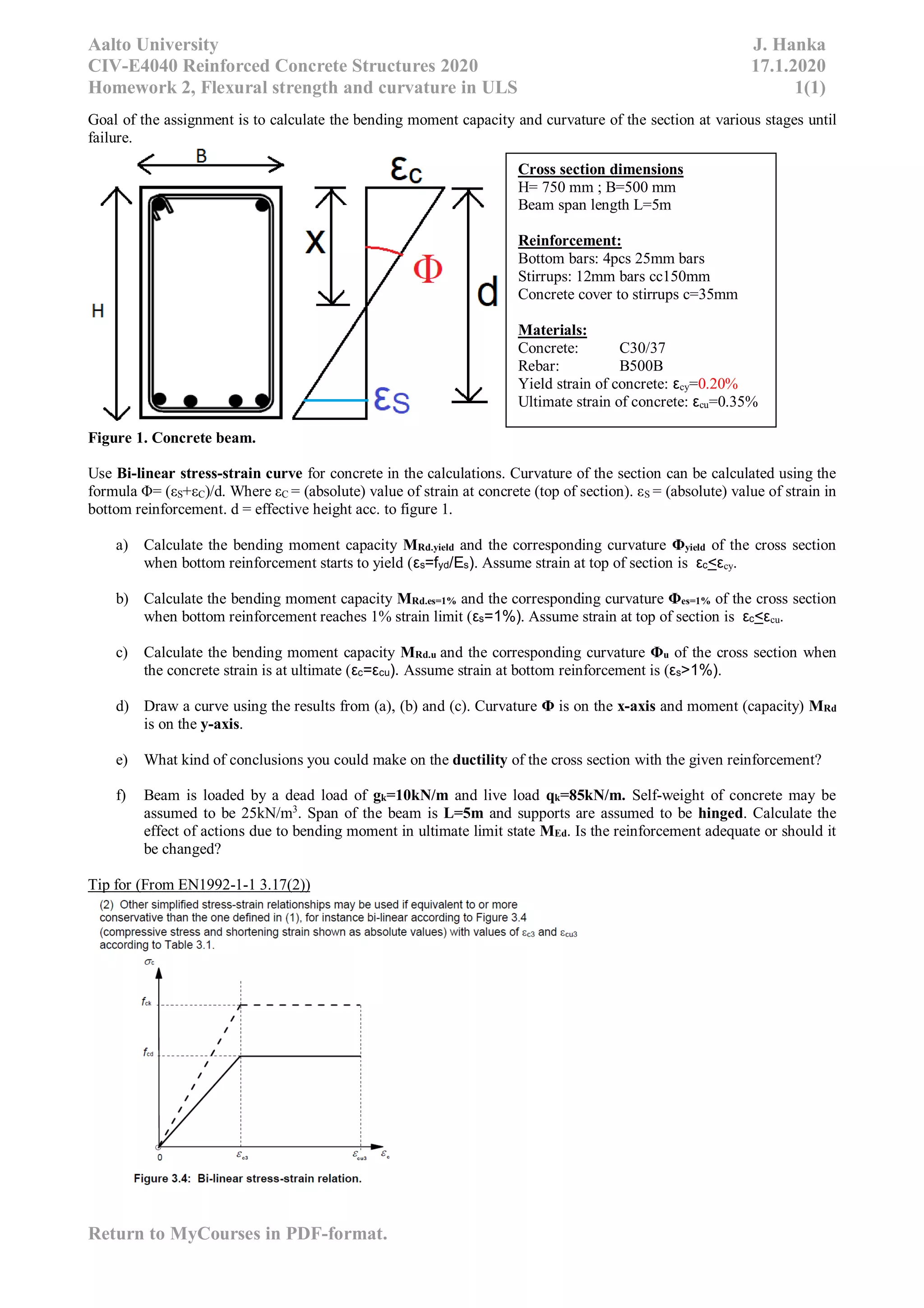 Reinforced concrete Course assignments, 2020 | PDF