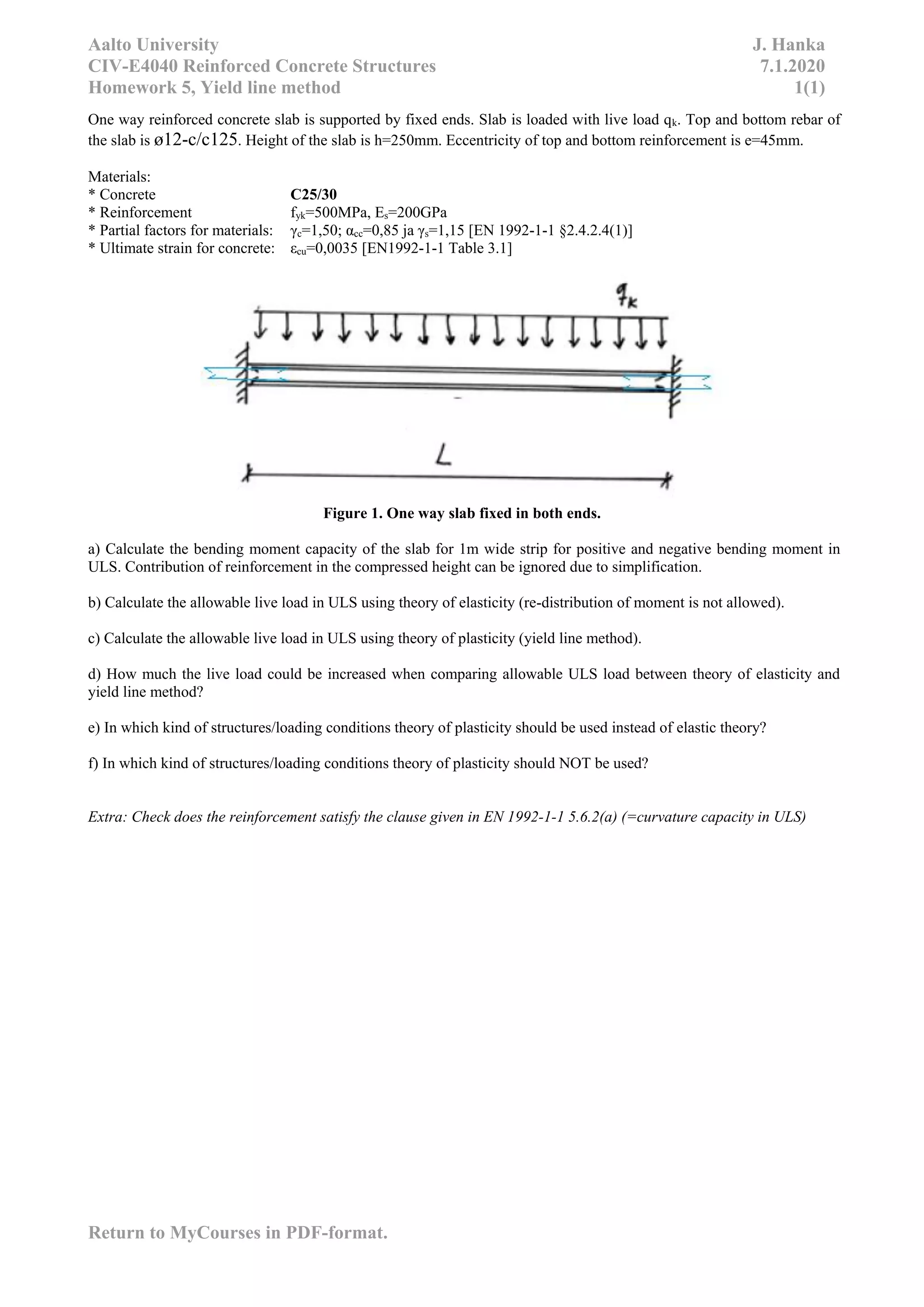Reinforced concrete Course assignments, 2020 | PDF