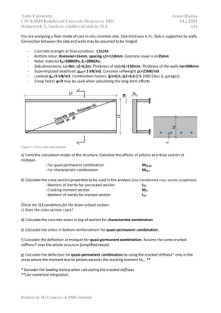 Reinforced concrete Course Assignments, 2021 | PDF