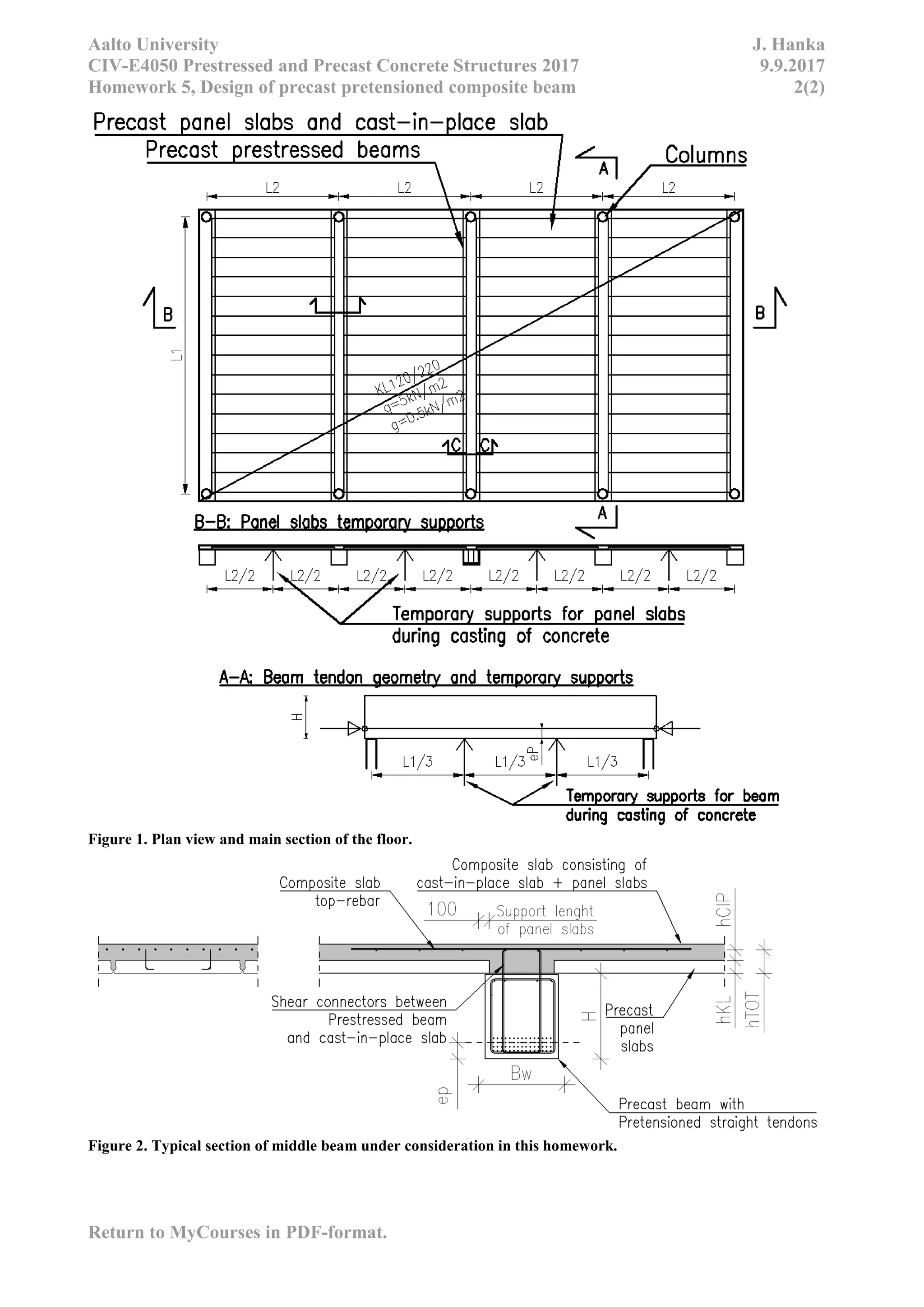 Prestressed concrete course assignments 2017 | PDF