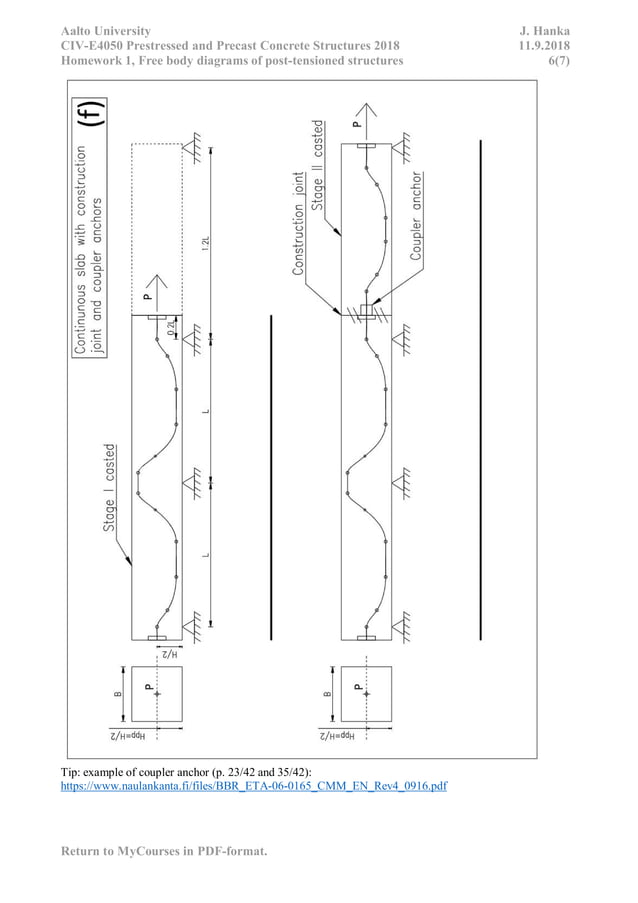 Prestressed concrete course assignments 2018 | PDF