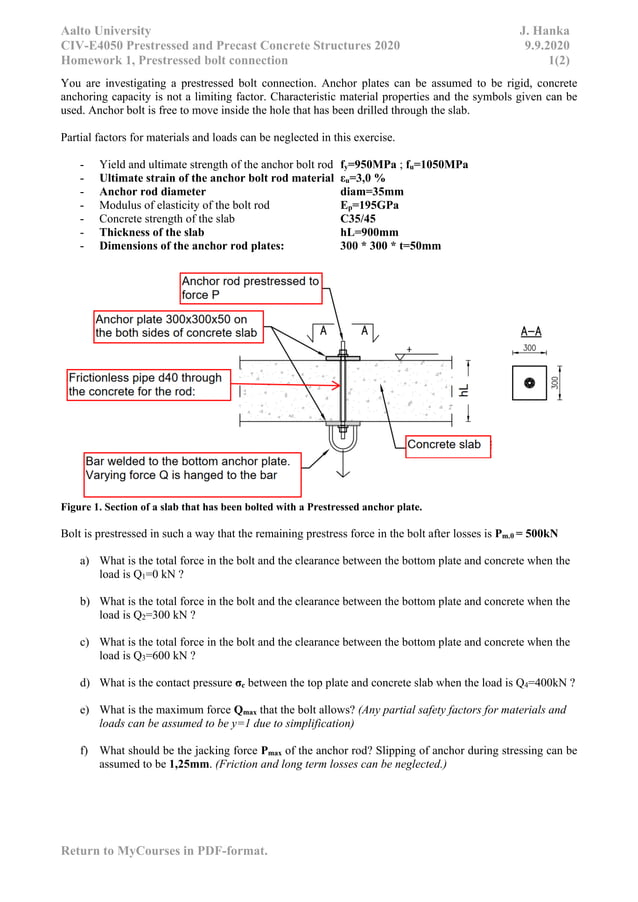 Prestressed concrete course assignments 2020 | PDF | Civil Engineering Industry | Industries