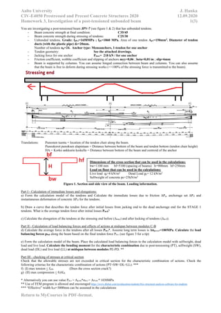 Prestressed concrete course assignments 2020 | PDF | Civil Engineering Industry | Industries
