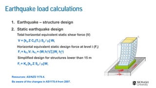 Earthquake load design to Australian standard | PDF