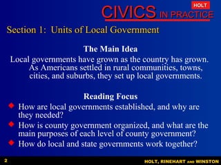 Civics Chapter 9- Local Government | PPT