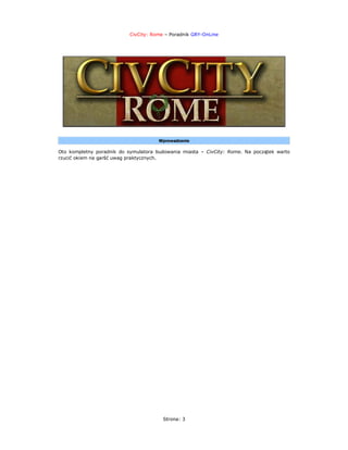 Civ City | PDF