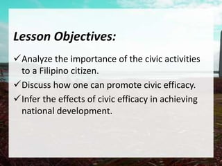 Civic Activities of Filipinos | PPTX