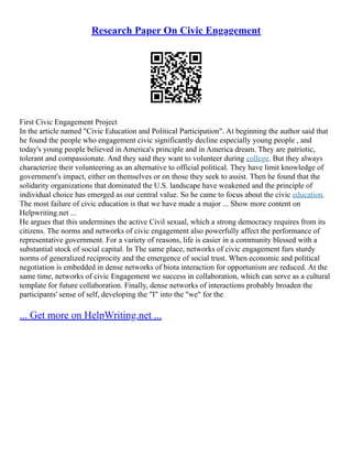 Civic Engagement Examples | PDF
