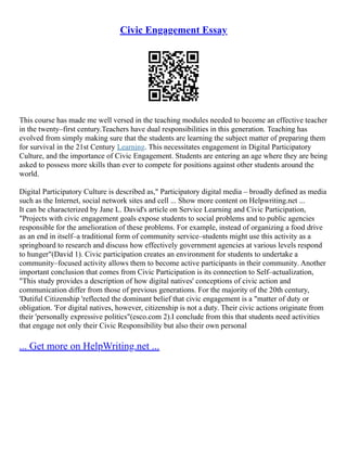 Civic Engagement Examples | PDF