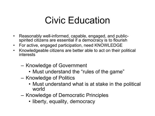 Civic engagement ppt lecture | PPSX | Civic affairs | Politics
