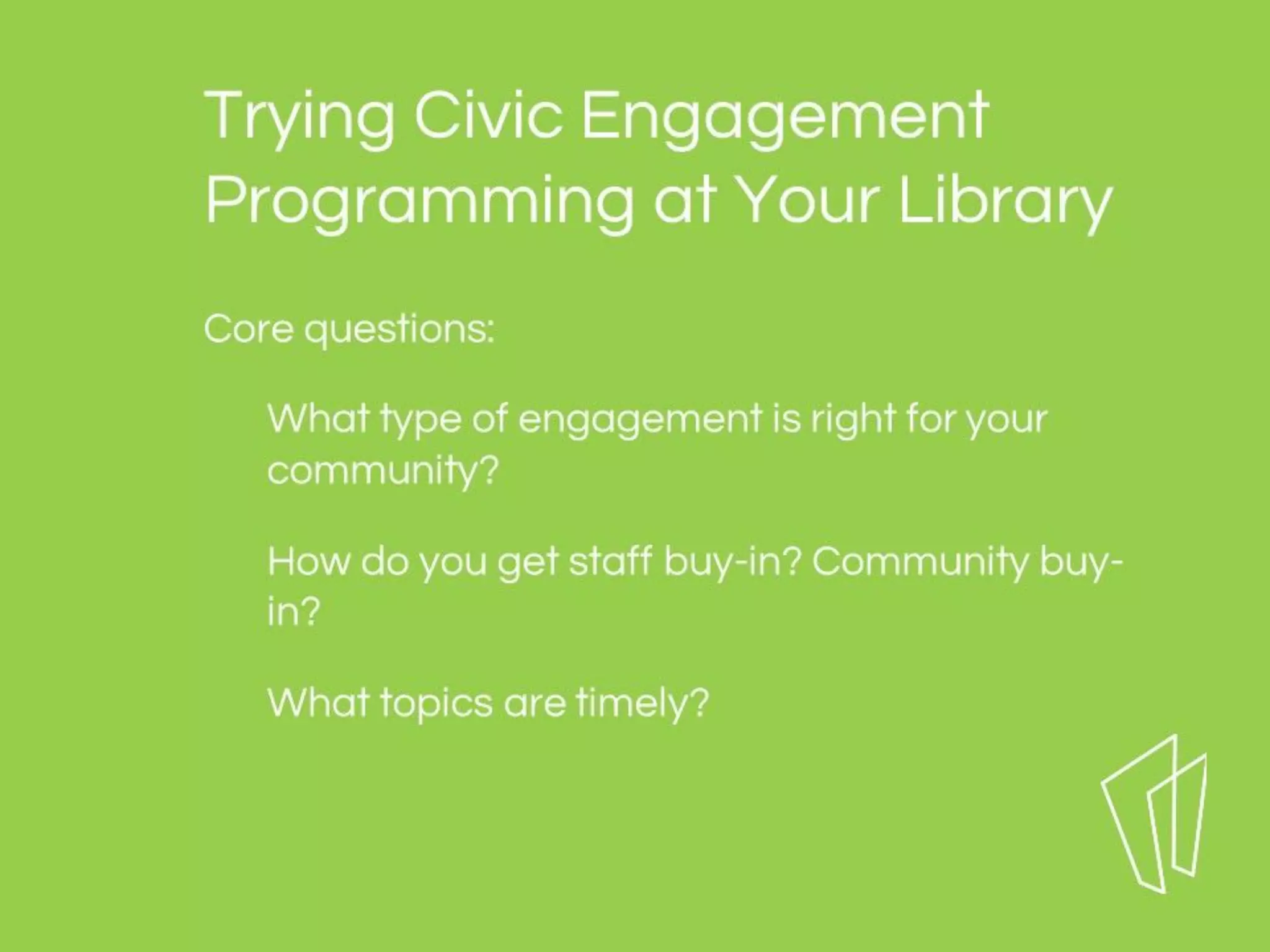Civic Engagement through Library Programming | PPT
