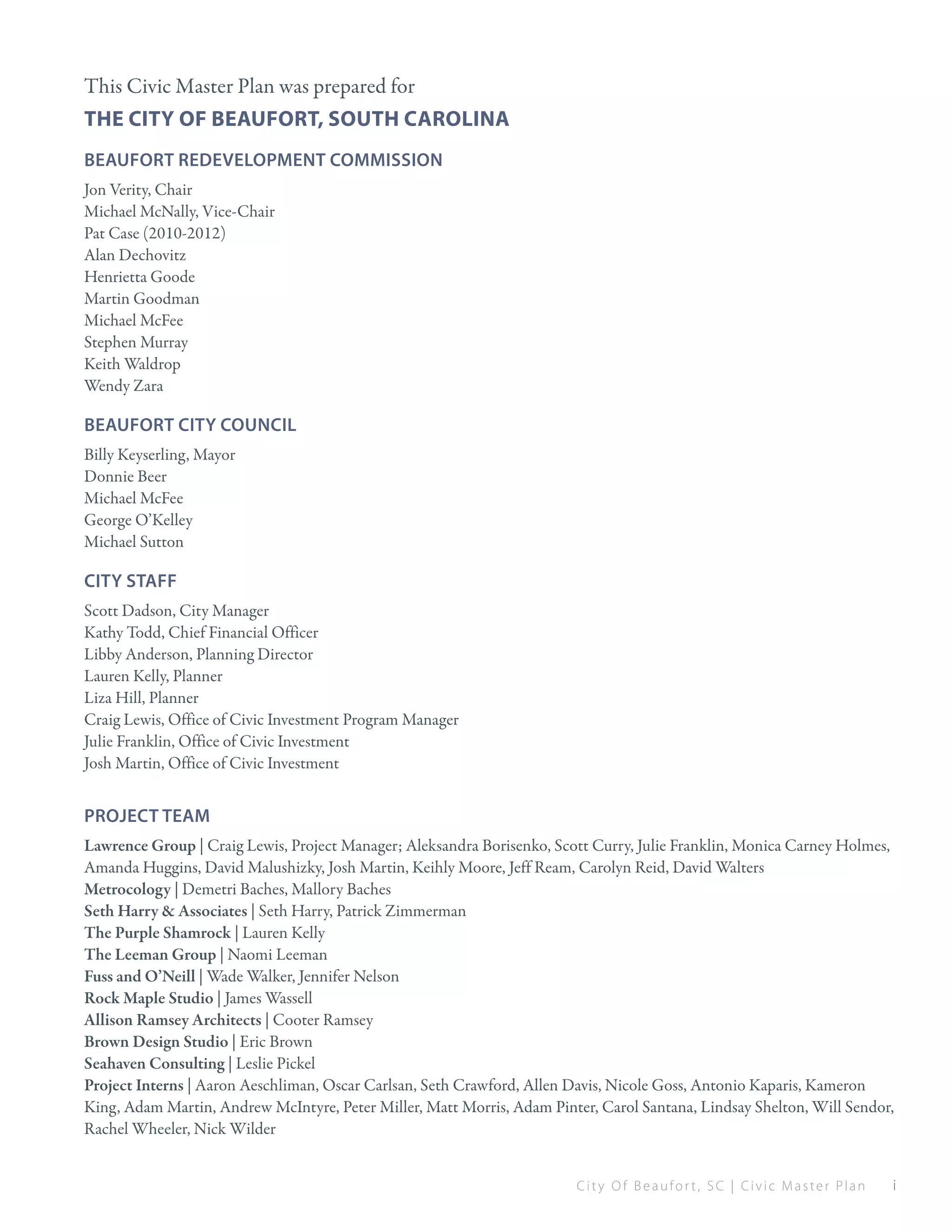 City of Beaufort Civic Master Plan - Adopted | PDF