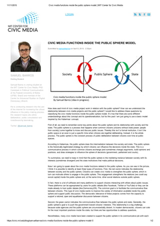 Civic media functions inside the public sphere model | PDF | Civic ...