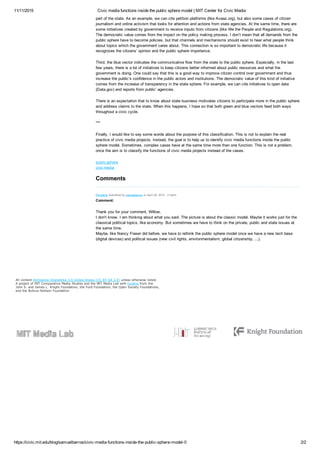 Civic media functions inside the public sphere model | PDF | Civic ...
