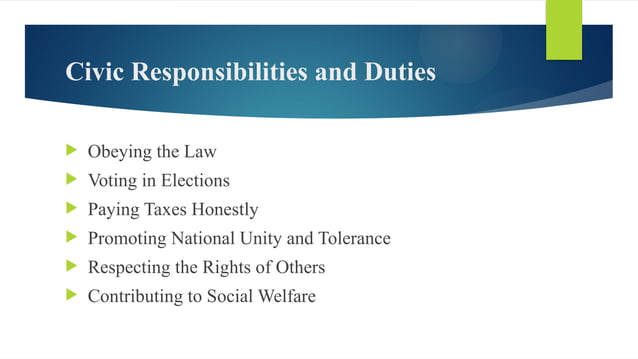 Civic Responsibilities and Duties in detail | PPTX