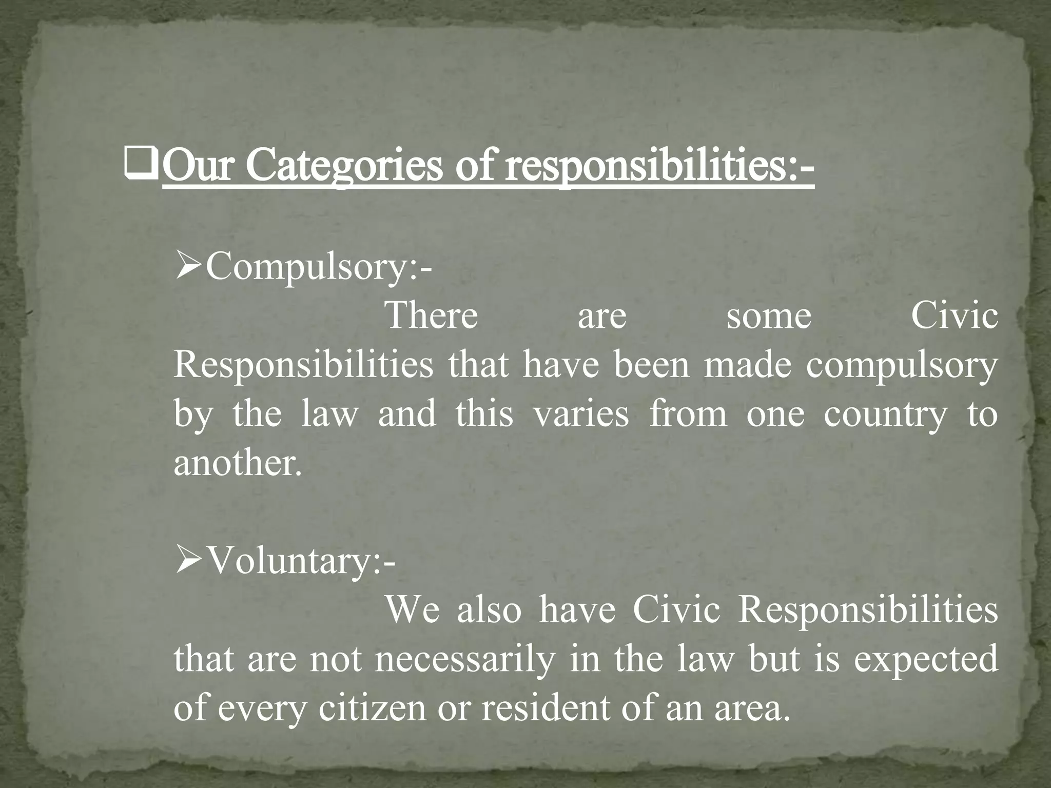 Civic responsibility and citizenship | PPTX