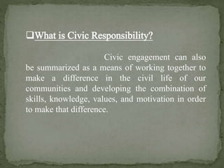 Civic responsibility and citizenship | PPT
