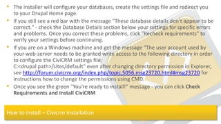 How to install Civicrm in Drupal 7 | PPTX | Databases | Computer Software and Applications
