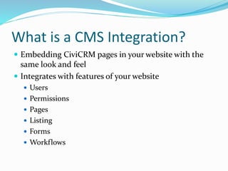 CiviCRM and CMS Integration | PPT