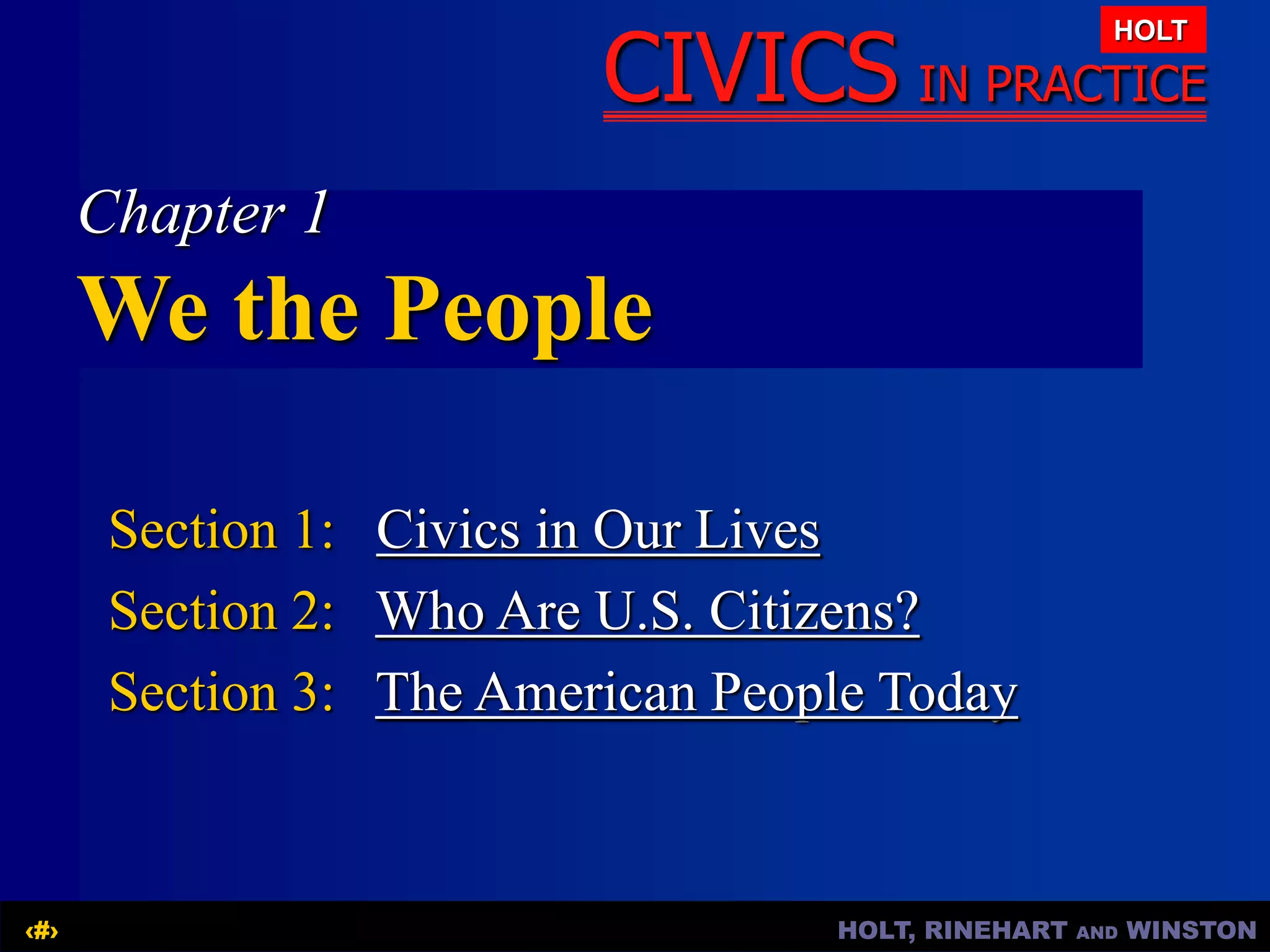 Civics Ch 1 We The People Ppt