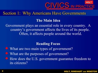 Civics ch.2 foundations of government | PPT