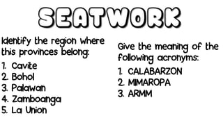Civics 4 lesson 2 - Geogrpahy of My Province and Region | PDF