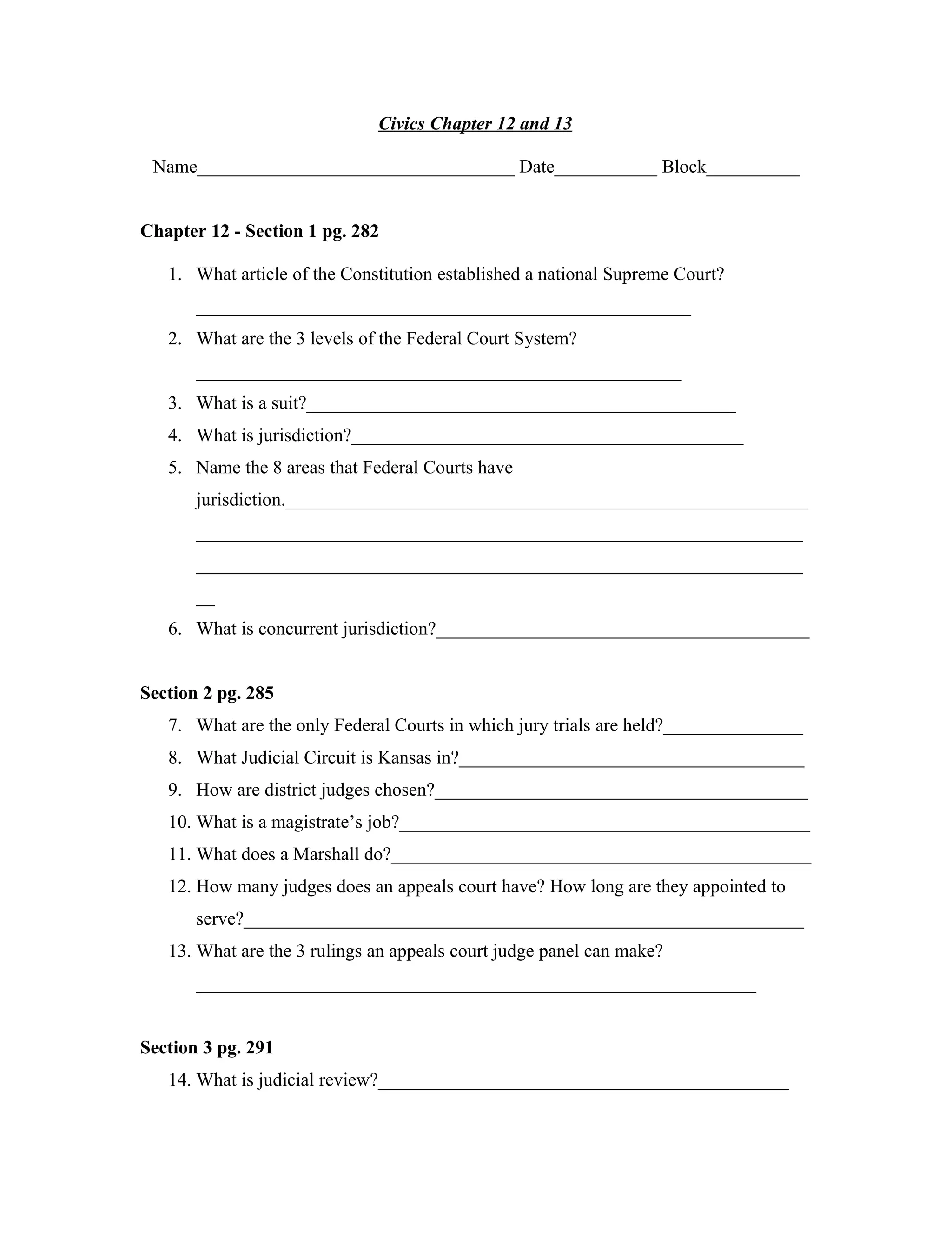 Civics chapter 12 and 13 | DOC