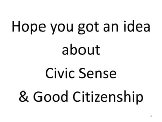 Civic sense | PPTX