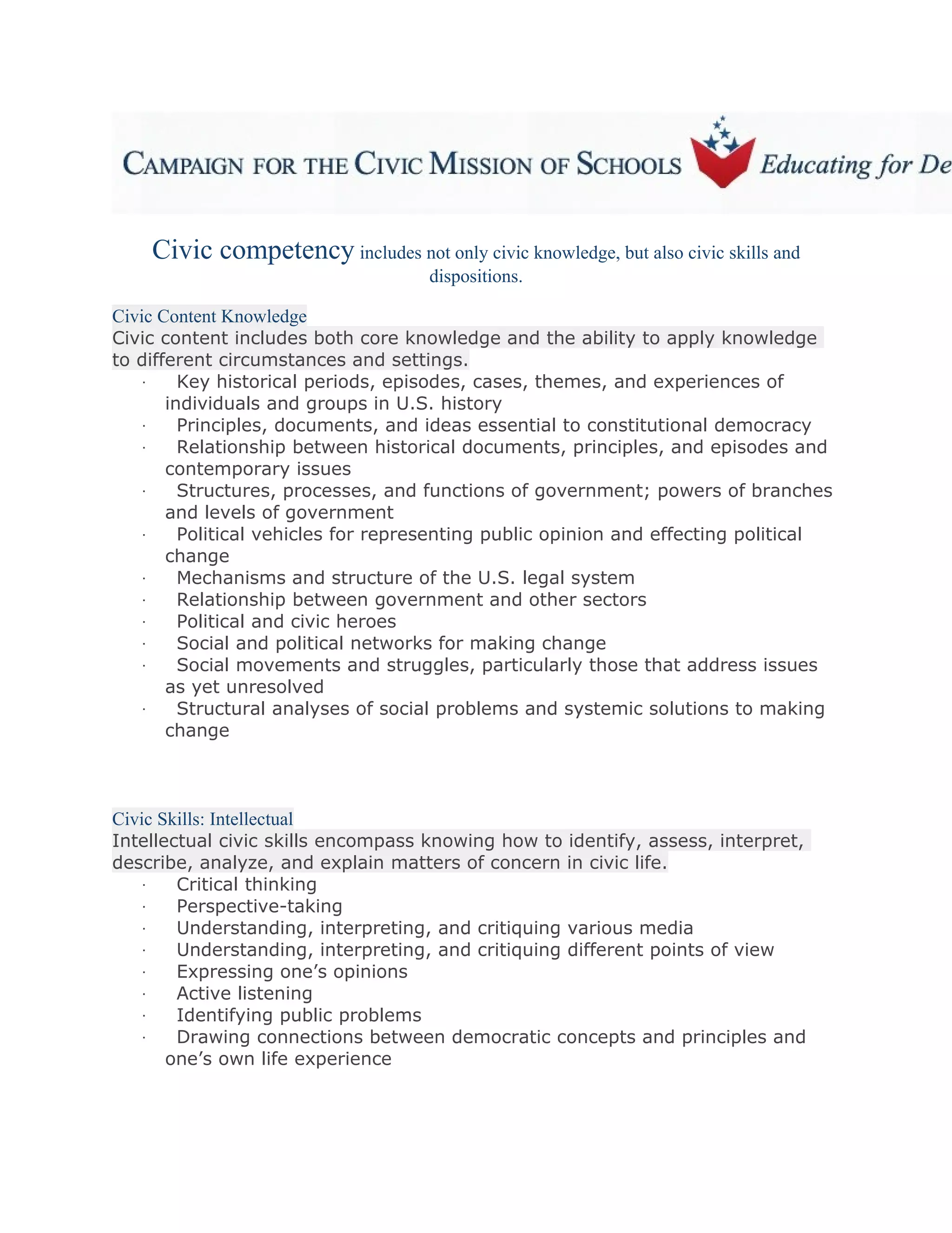 Civic skills & competencies | DOC