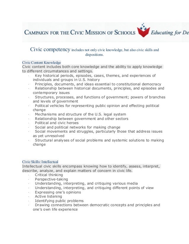 Civic skills & competencies