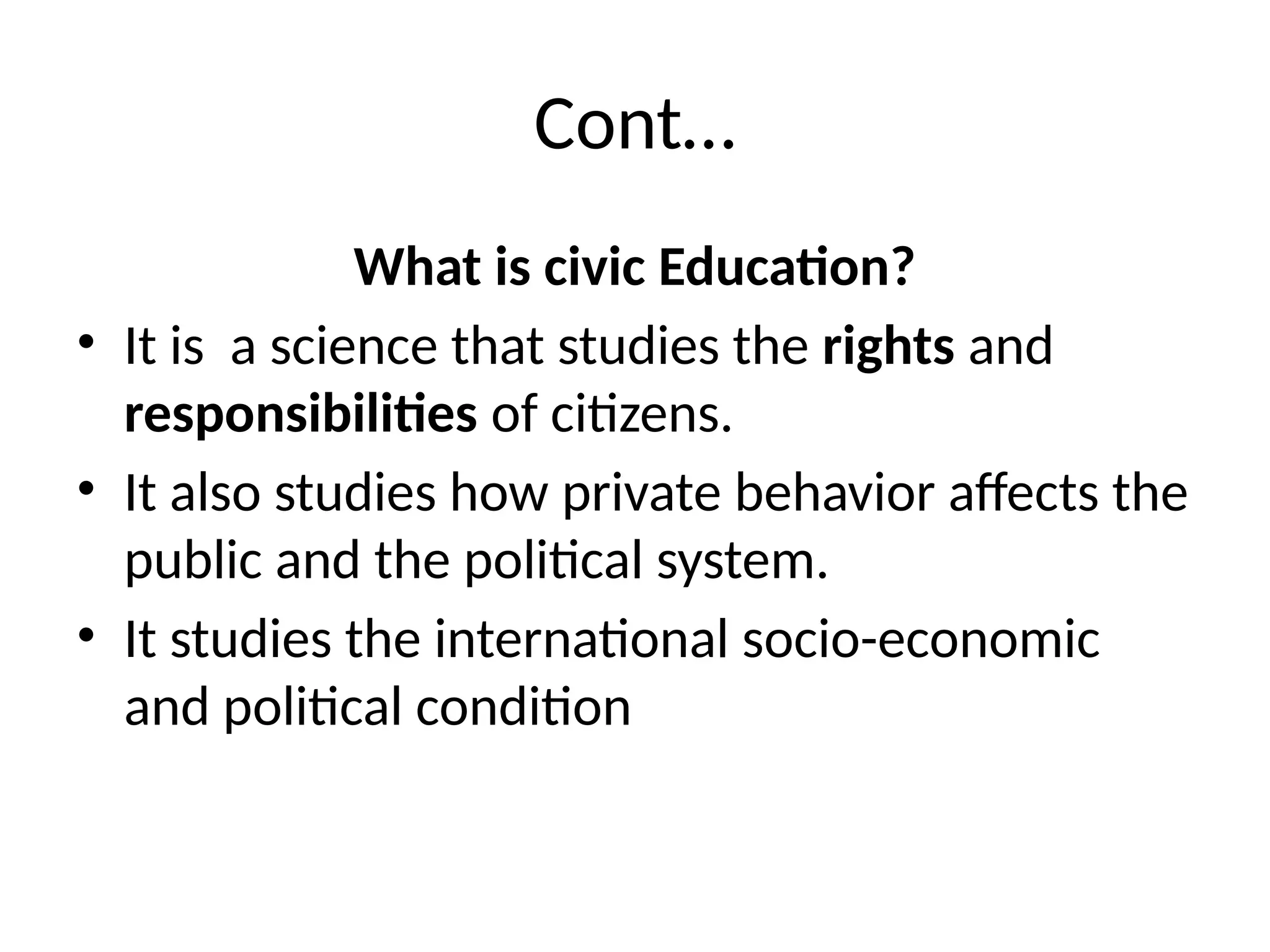 civics and moral education freshman pptx | PPTX | Education
