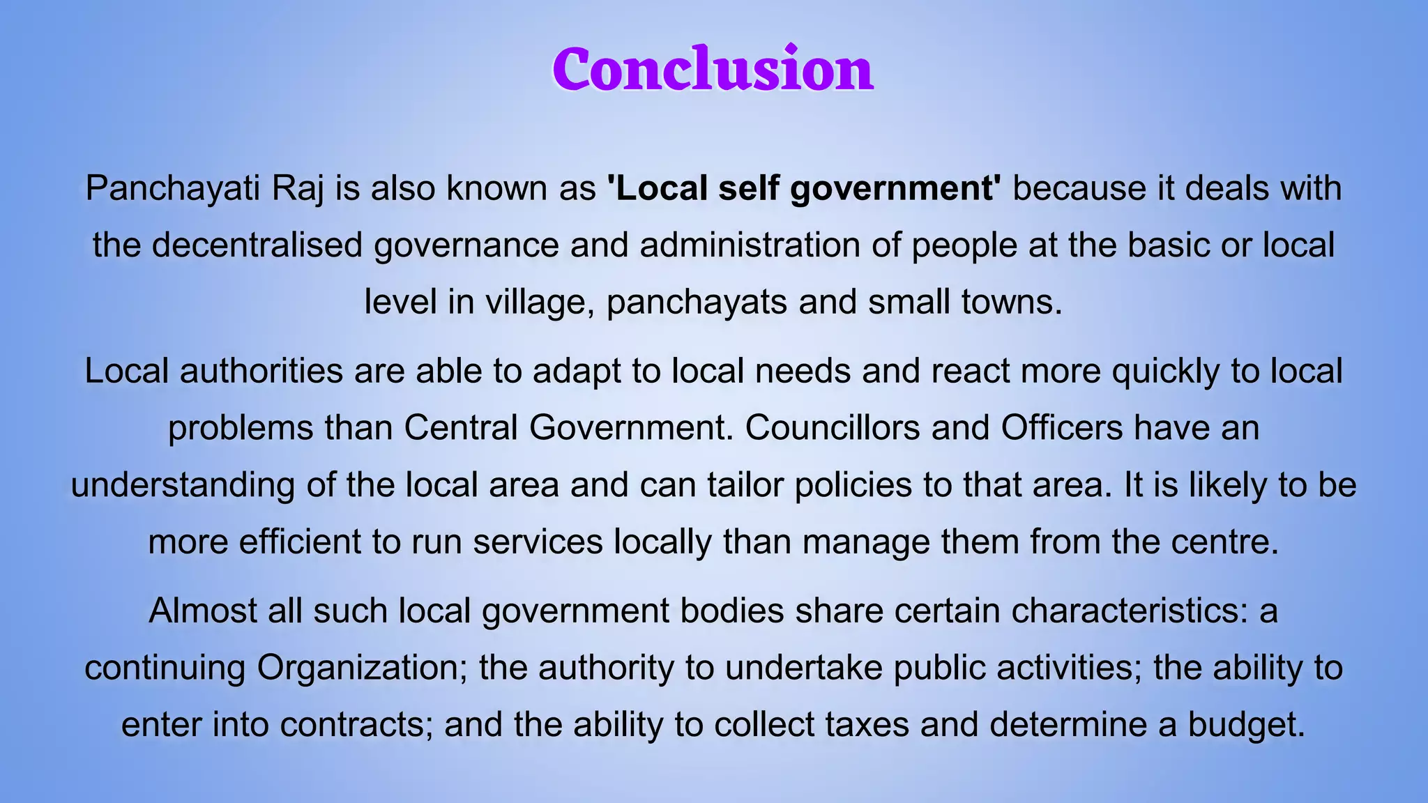Rural - Local Self Government || Civics Presentation | PPTX