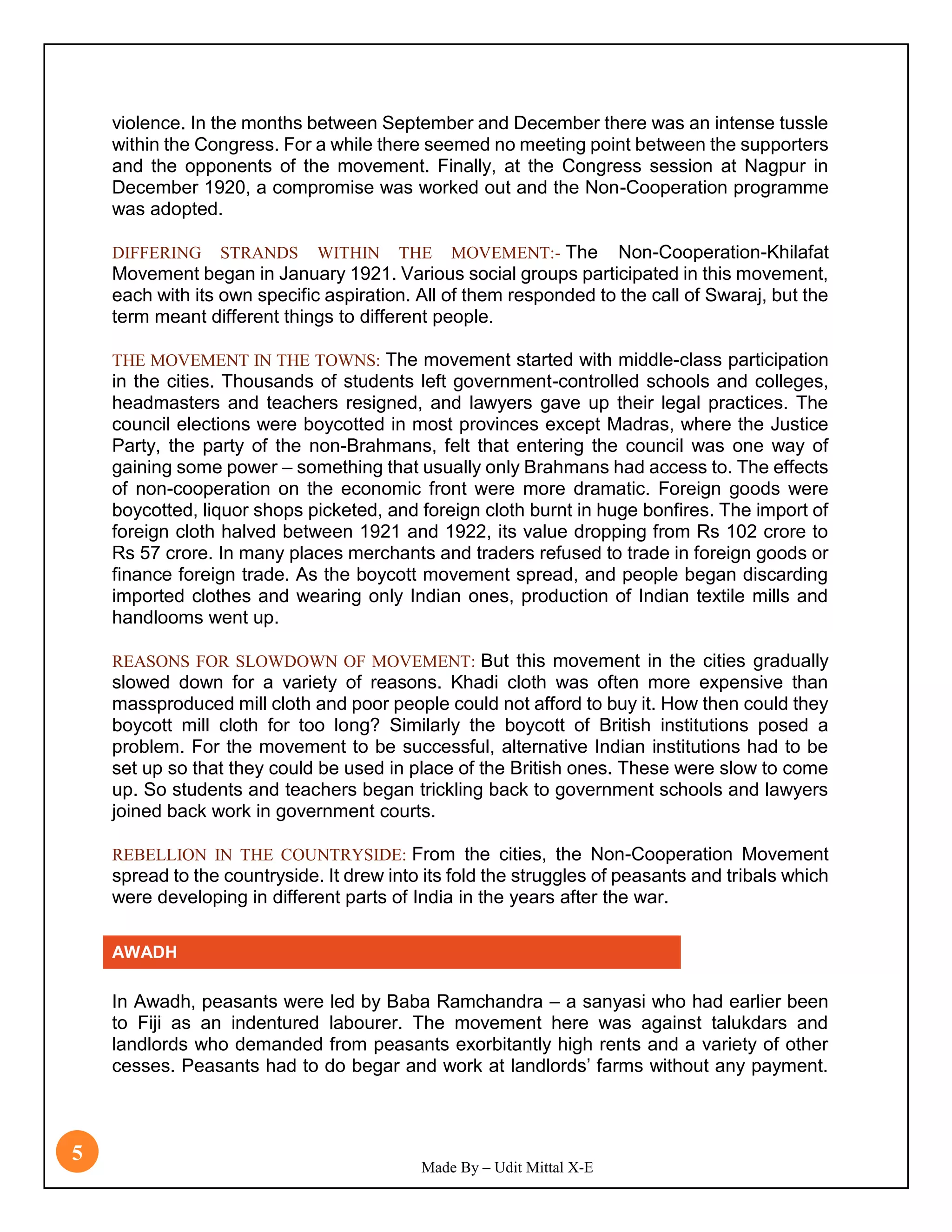 Nationalism In India ( Project) | PDF