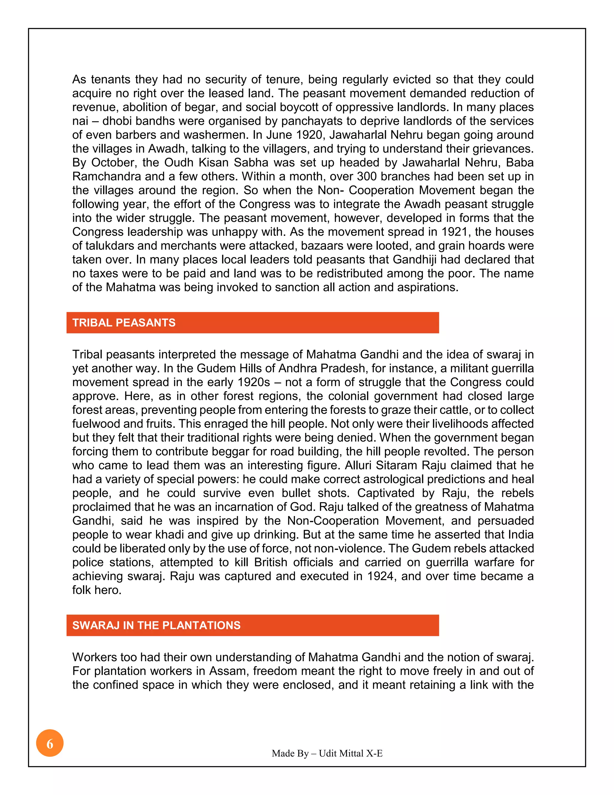 Nationalism In India ( Project) | PDF