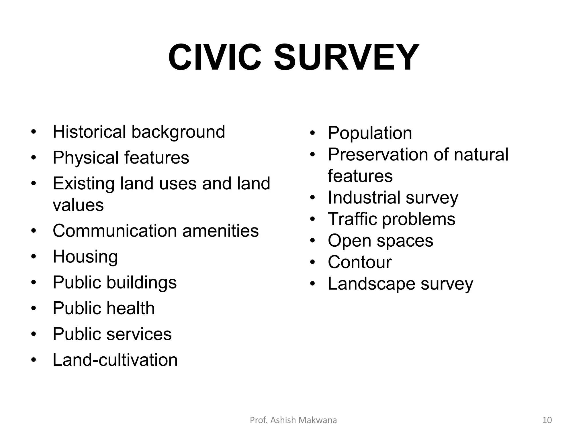 Civic Survey_Building and Town Planning | PDF