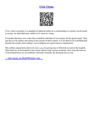 Civic Virtue | PDF
