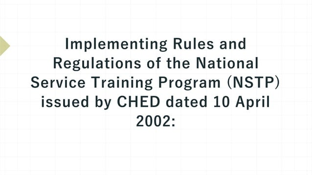 CIVIC WELFARE TRAINING SERVICE Lecture No. 1.pptx | Vocational Training ...