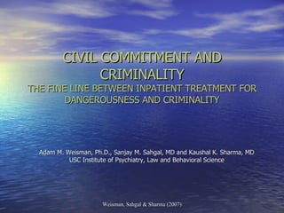 Civil Commitment and Criminality | PPT