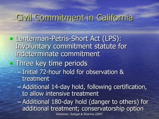 Civil Commitment and Criminality | PPT