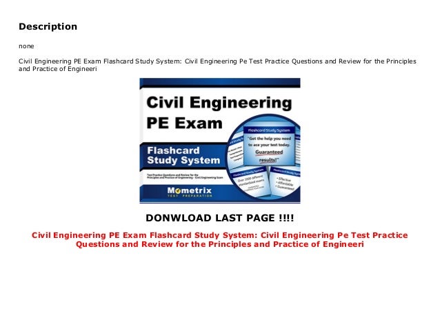 Civil Engineering PE Exam Flashcard Study System: Civil Engineering Pe ...