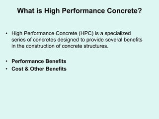 Civil engineering High performance concrete | PPTX