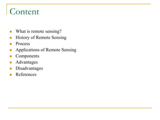 remote sensing and its uses and purposes. | PPT