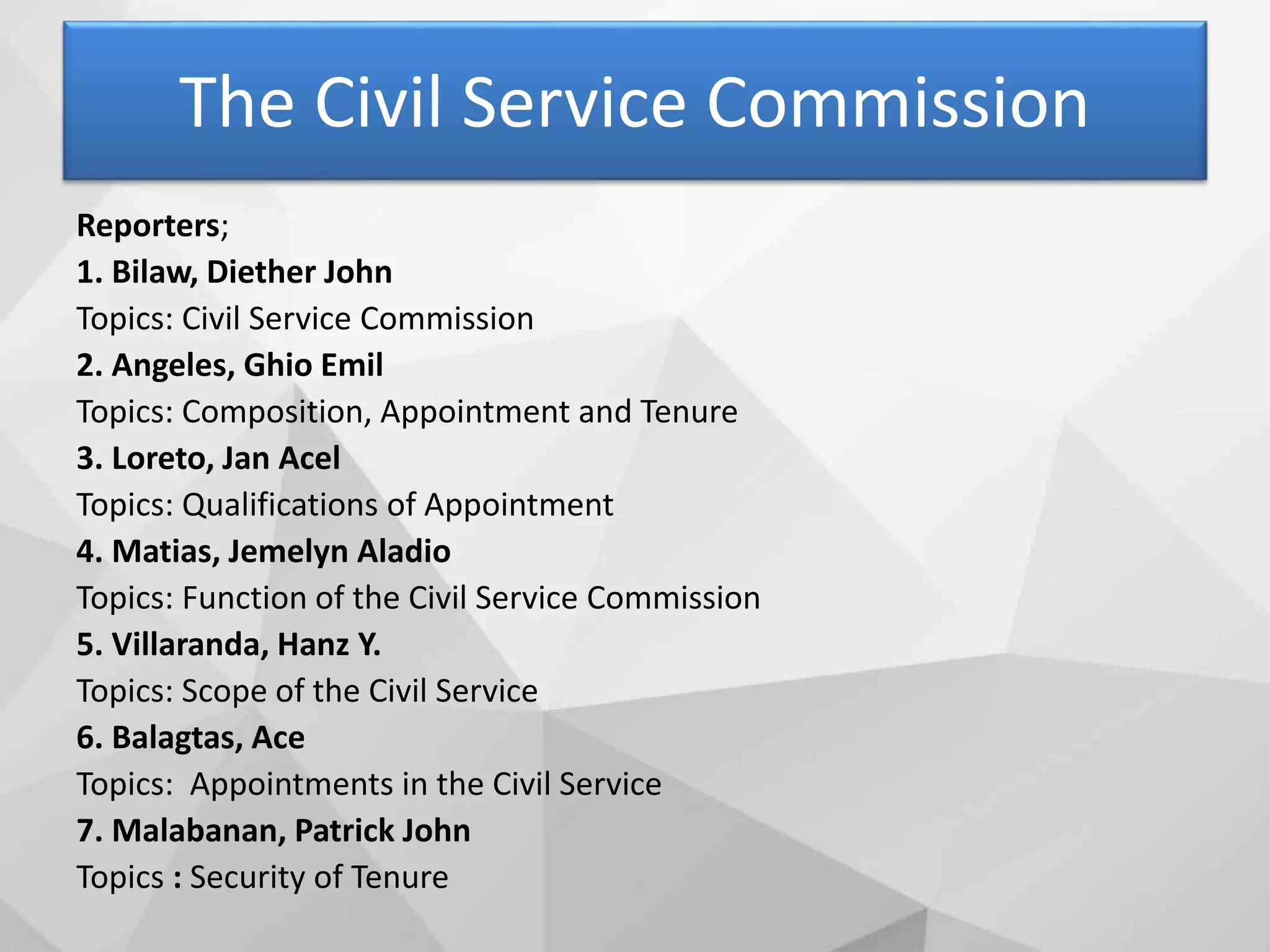 The Civil Service Commission | PPTX