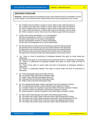 Pangasinan State University Civil Service Examination Reviewer | PDF