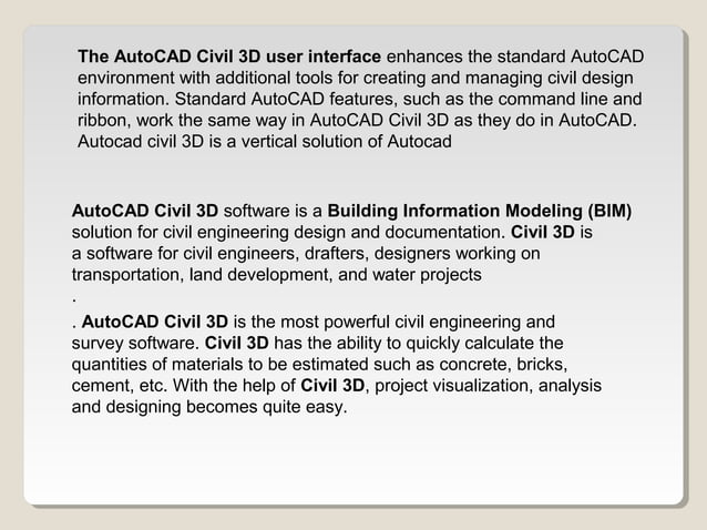 Civil 3 d overview general | PPT | 3-D Graphics | Computer Software and Applications